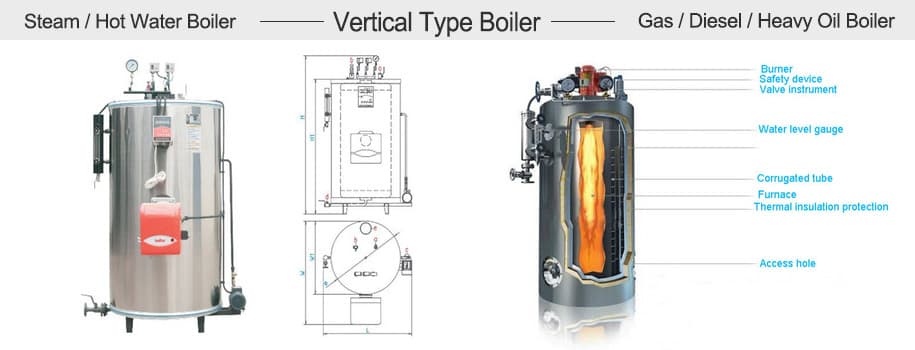 Vertical Type Gas/Diesel Boiler